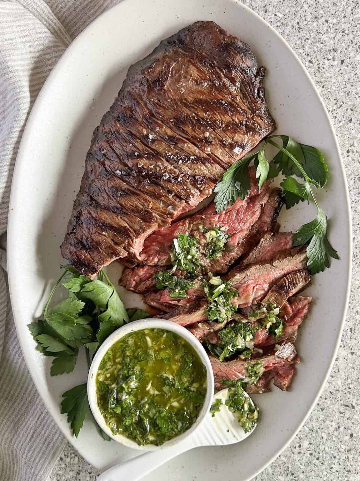 Easy Marinated Grilled Bavette Steak with Chimichurri - Big Delicious Life
